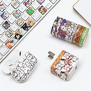 WAPETASHI Cute Washi Tape Set - 24 Rolls Kawaii Animals Gold Foil Decorative Masking Tape for Journaling, Scrapbooking, Kids DIY Crafts, Gift Wrapping, Aesthetic Supplies, Planners, Bullet Journal