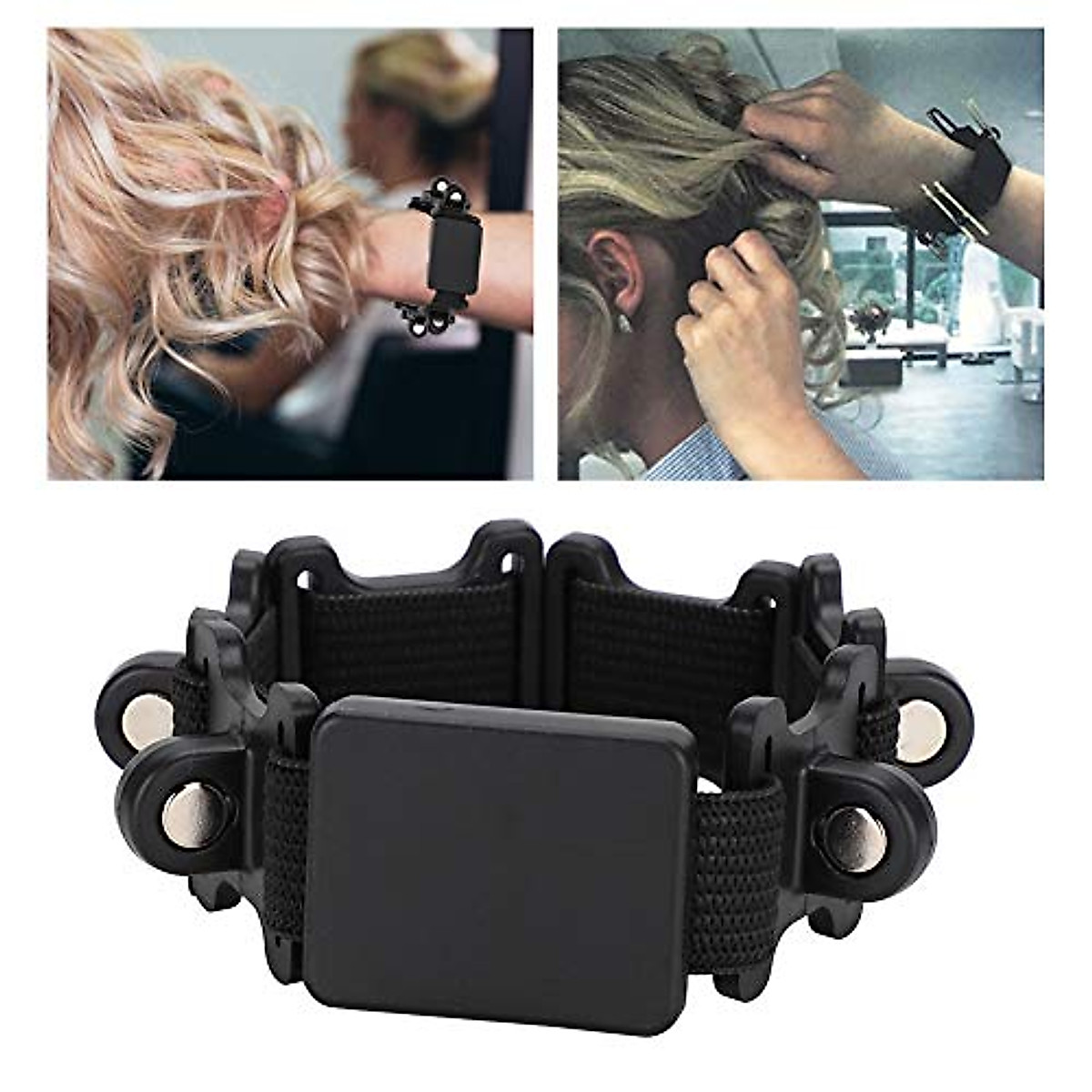 Pasamer Hairdressing Clip Holder Bracelet, Barber Magnetic Clip& Pin Bracelet, Hairdressing Salon Accessories Tool