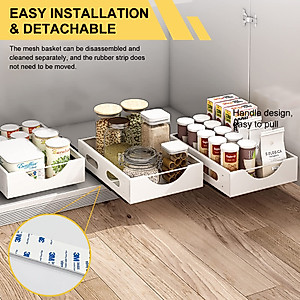 DINVES Pull Out Drawers for Kitchen Cabinets, Slide Out Metal Drawer Shelf, Pull Out Cabinet Organizer, Under Sink Organizers in Kitchen, Pantry, Bathroom