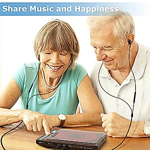CD Player Portable,Portable CD Player with Built-in Speakers,Rechargeable CD Player for Car with FM Transmitter,Walkman CD Player with Dual Headphones Jack for Kids Elderly,Anti- Shock Protection