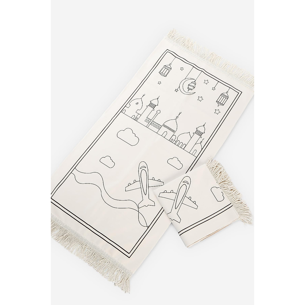 ihvan online, Kids Prayer Mat, Washable Painted Prayer Rug for Kids, Colourful Marker, Muslim Prayer Mala Beads, Soft Salah Travel Mat Carpet, Perfect Islamic Gifts for Kids, Blue