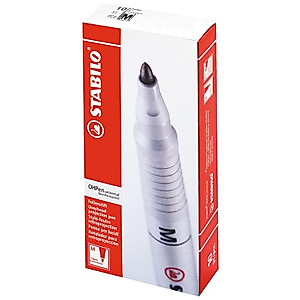 STABILO Pack of 10 Felt Tip Pens for Transaprent OHPen Soluble Ink Medium Tip Black