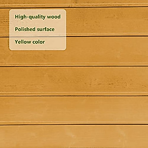 Outdoor Storage Shed with Floor, Outside Wooden Storage Cabinet with Waterproof Roof, Shelves and Hooks, Weather Resistant Tool Shed with Lockable Door for Yard, Garden, Patio, Backyard (Yellow)