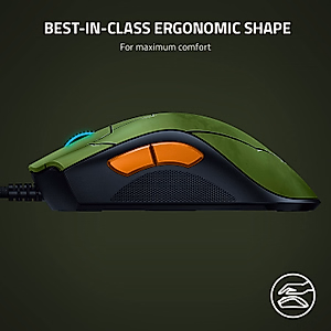 Razer DeathAdder V2 Gaming Mouse: 20K DPI Optical Sensor - Fastest Gaming Mouse Switch - Chroma RGB Lighting - 8 Programmable Buttons - Ergonomic Shape - Halo Infinite Edition