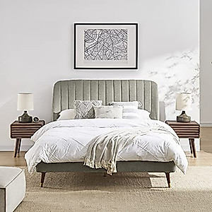 mopio Ensley Nightstand, Side Table, End Table, Mid Century Modern Nightstand, Bedside Tables, Small Nightstand with Drawers, Side Table with Storage, for Living Room, Bedroom (Set of 2)