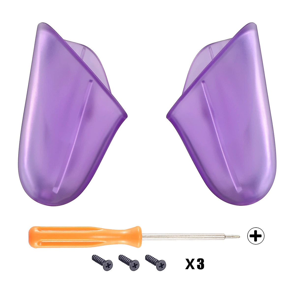 eXtremeRate Clear Atomic Purple Replacement Handle Grips for Nintendo Switch Pro Controller, DIY Hand Grip Shell for Nintendo Switch Pro - Controller NOT Included