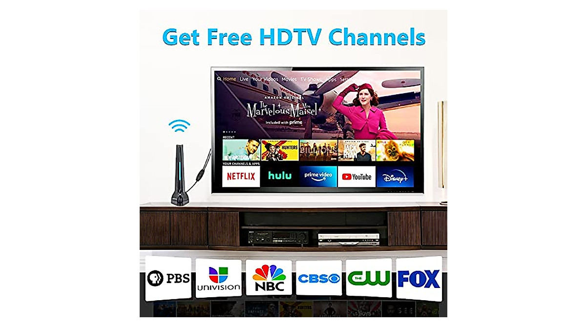 HD TV Antenna for Smart TV | Long Range 120 Miles | Free Channels