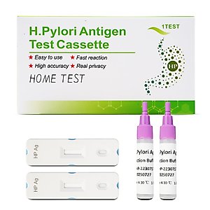 Helicobacter Pylori Stool Test Kits, H. Pylori，h. Pylori Stool (Antigen)10-15 Minutes of Quick Home Testing, The Result is Highly Accurate, Easy to Read and use,2 Test