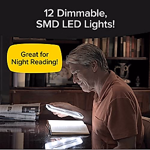 Eye Candy Ultra Bright Full Page Magnifier and Book Light, As Seen On TV Anti Glare Reading Light Makes Pages 3X Bigger with Dimmable Brightness