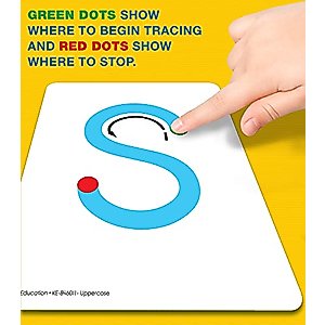 Key Education Uppercase Letters: Textured Touch and Trace Cards—Color-Coded Alphabet Cards with Tracing Points and Directional Arrows, Alphabet Learning and Letter Recognition Skills (26 pc)