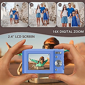 IEBRT Digital Camera,1080P Mini Vlogging Camera Video Camera LCD Screen 16X Digital Zoom 36MP Rechargeable Point and Shoot Camera for Compact Portable Kids Teens Gift