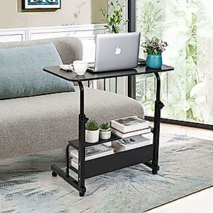 Laptop Desk Removable and Adjustable Height Table for Bedroom Bedside Table Lazy Sofa Table Minimalist Office Desk Home Student Writing Desk Desk, Small Standing Desk with Storage TV Tray Table.Black