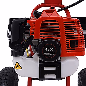 Gas Power Hand Held Walk Behind Sweeper,1.7HP 43CC 2 Stroke Park Garden Cleanning Sweeper Machine Set for Sidewalk Grass Snow Cleaning Lawn