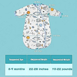 JoyKidom Unisex Baby Long Sleeve Sleep bag, Anti-Kick Wearable Blanket, Transitional Swaddle Sleep Sack, 0-18 Months, Side open, 2 Way Zipper (Pink)