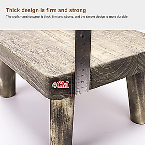 Wooden Step Stool for Kids and Adults, Portable Rectangle Bed Stool, Wooden Stool for Kitchen Living Room Closet Kitchen Step Stool Home Decoration 14.17x10.63x7.48inch, No Assembly Needed, Solid Wood