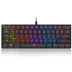 GTRACING Mechanical Gaming Keyboard 60% Colorful Backlit Wired Ultra Compact 61 Keys Mini for Computer PC Laptop Windows Type-C Blue Switches GT882