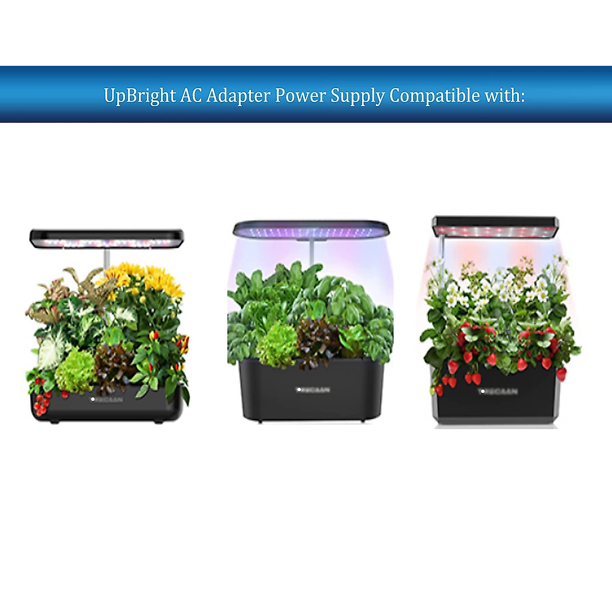 UpBright New 24V AC/DC Adapter Compatible with Trecaan Hydroponic Growing System 7-pod 7 Pods 7-Black LED Grow Light IGS25 IGS-25 24 Volts 24 watts Power Supply Cord Cable Battery Charger Mains