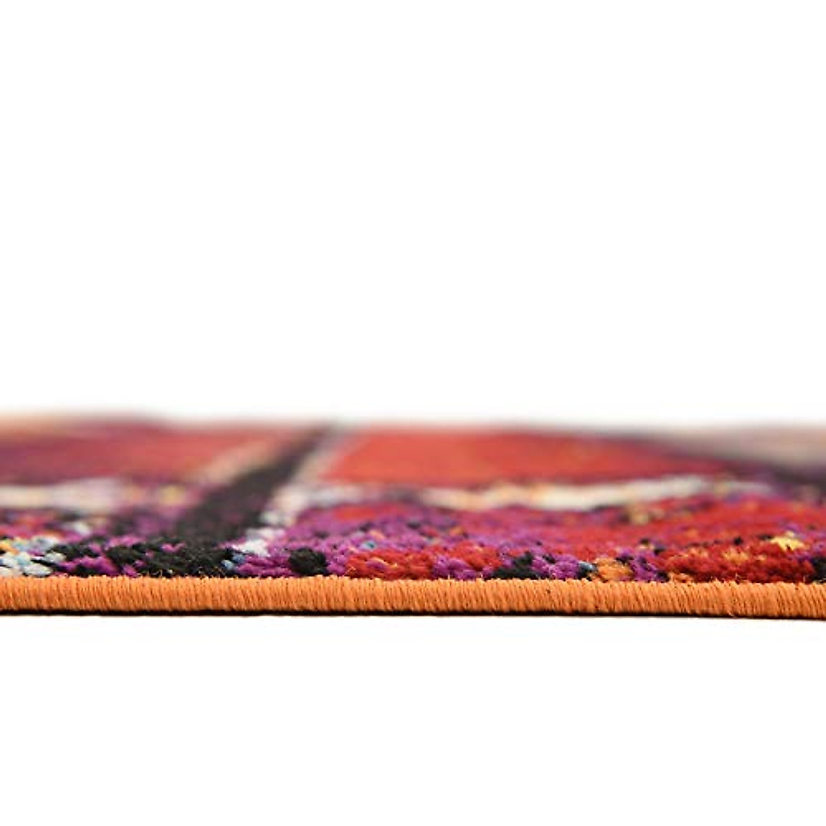 Unique Loom Metro Collection Contemporary Abstract Lantern Area Rug, 8' 0" x 10' 0", Yellow/Red