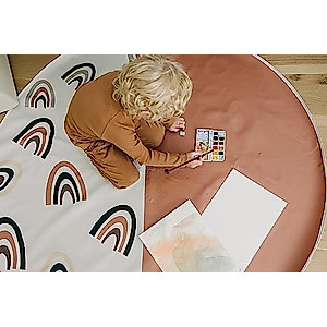 3-1 Baby Splat Mat for Under High Chair | Art Mat | Picnic Mat | Splat Mat Waterproof Washable | High Chair Mat for Floor | Splash Mat for Under High Chair | Food Mat for Baby High Chair Food Catcher