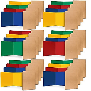 Desk Dividers for Students Privacy Boards Classroom Privacy Folders for Student Desks Testing Privacy Panel Partitions Study Carrel Desk Trifold Privacy Panel for Student, 4 Colors (32 Pieces)