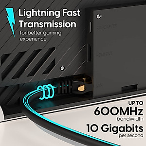 TalkWorks Network Cable Compatible w/Nintendo Switch OLED - 10 ft/3 m Long, Cat7 RJ45 Ethernet Cable-Fast Transmission for Stable Internet Connection & Gaming-Durable Cable for Multiplayer Games