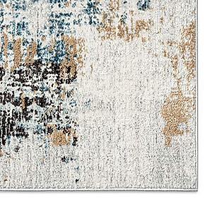 Home Dynamix The Spruce Summer Rain Modern Abstract Area Rug, Gray/Blue/Rust, 7'10"x10'2" Rectangle
