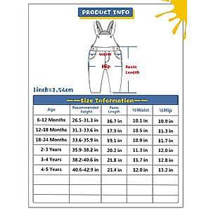 KIDSCOOL SPACE Baby Boy Girl Jean Overalls,Toddler Ripped Denim Cute Workwear,Light Blue,2-3 Years