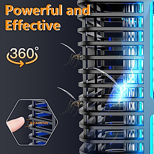 Homesuit Solar Bug Zapper with LED Light, 4000mAh Battery Powered Mosquito Zapper, Cordless Mosquito Traps, Electric Mosquito Killer, Bug Zapper for Outdoor and Indoor, Rechargeable, Orange