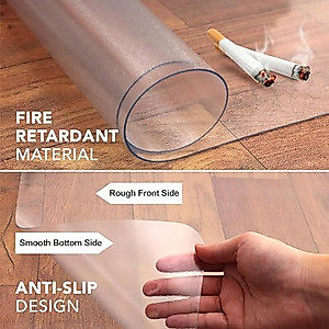 Clear Chair Mat for Hardwood Floor: 48" x 36" Plastic Office Chair Mats for Hard Wood and Tile Floor, Easy Glide No-Slip Floor Mat for Rolling Chair, Heavy Duty Pvc Floor Protector under Computer Desk