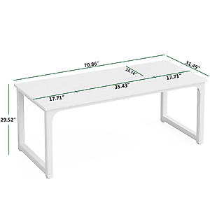 LITTLE TREE 70.8 Inch X-Large Executive Computer Office Desk, White