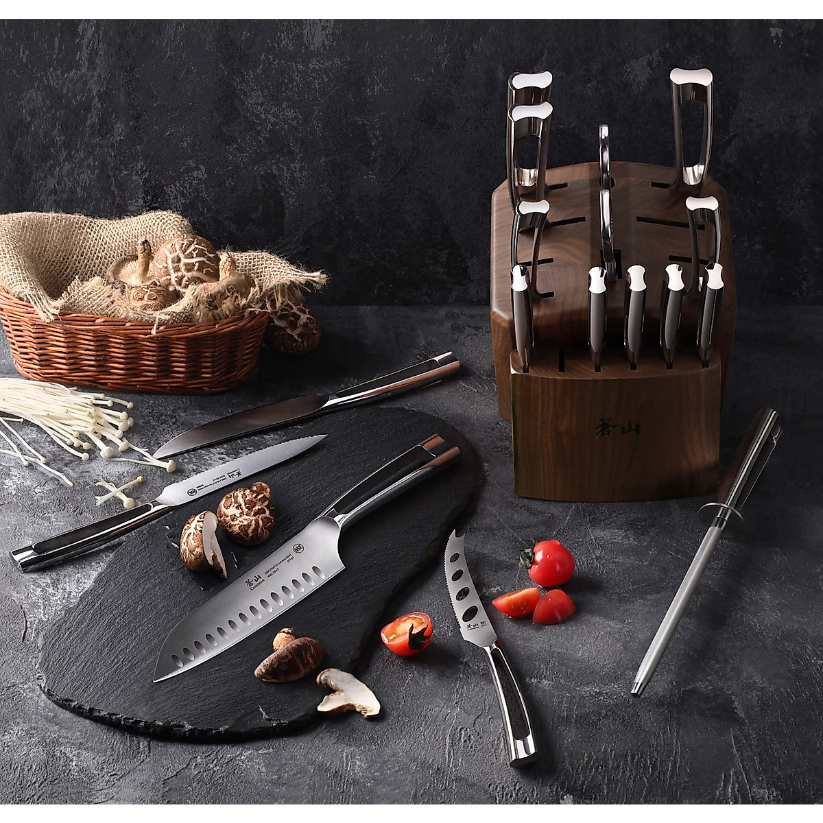 Cangshan N1 Series 1024784 German Steel Forged 17-Piece Knife Block Set, Walnut