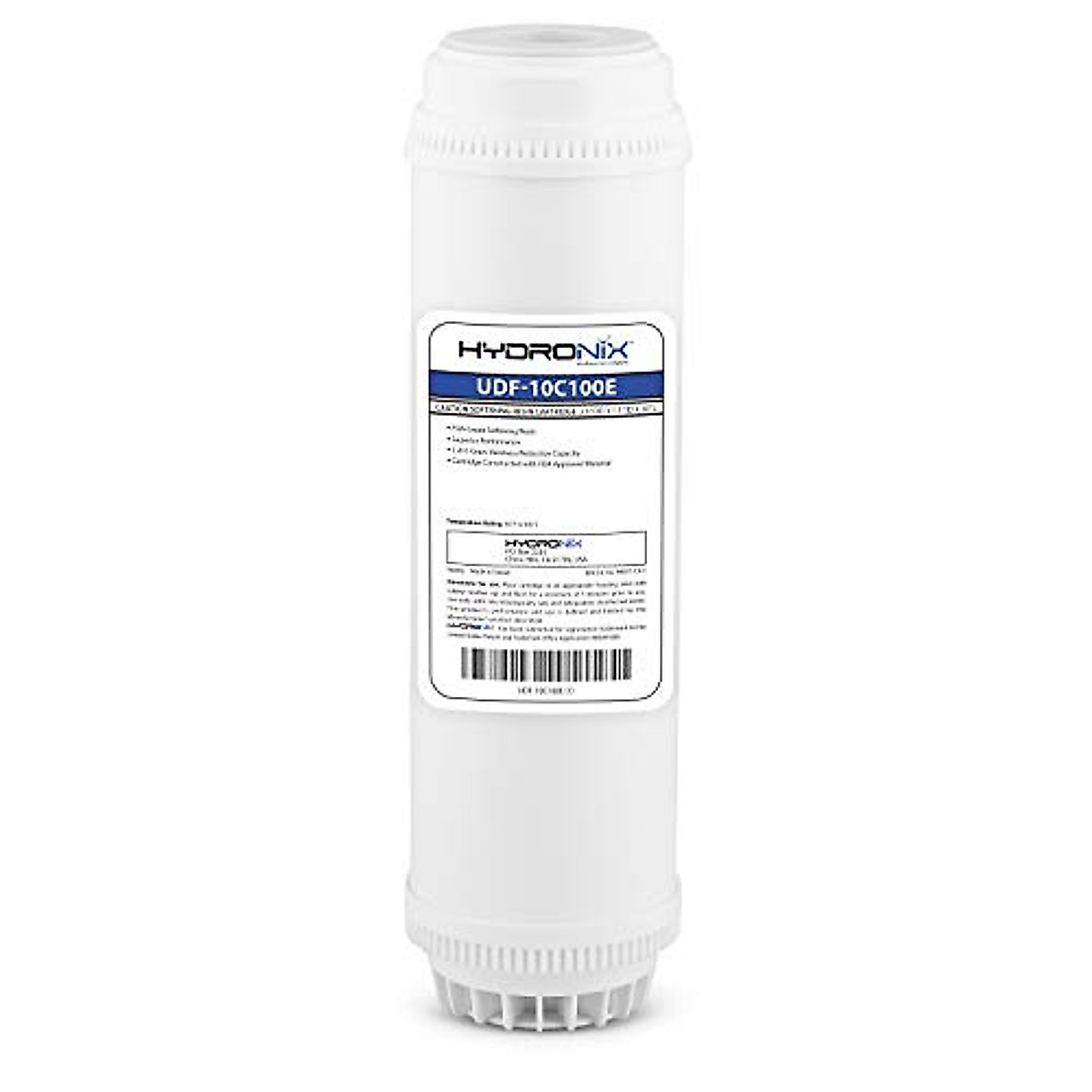 Hydronix HX-UDF-10C100E Softening Filter Cartridge with NSF Certified Cation Resin 2.5" x 10", White