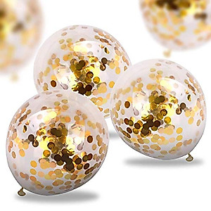 30th Birthday Decorations For Her - Birthday Decorations: 40 Inch 30th Gold Balloons, Pink and Gold Happy Birthday Decorations for Women, Happy Birthday Banner, Confetti Balloons, Rose Gold Heart Balloons (22 Pieces)