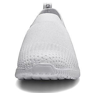 LANCROP Women's Walking Nurse Shoes - Mesh Slip on Comfortable Sneakers 5 US, Label 35 All White