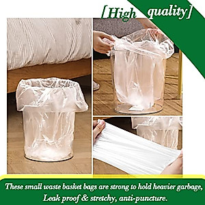 Hommaly 1.2 Gallon 240 pcs Small Clear Trash Bags, Strong Garbage Bags, Bathroom Trash Can Bin Liners Unscented, Mini Plastic Bags for Office, Waste Basket Liner, Fit 3,4.5,6 Liters, 0.5,0.8,1,1.2 Gal