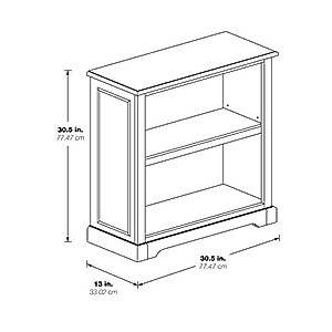 OSP Home Furnishings Country Meadows 2-Shelf Bookcase, Plantation Grey