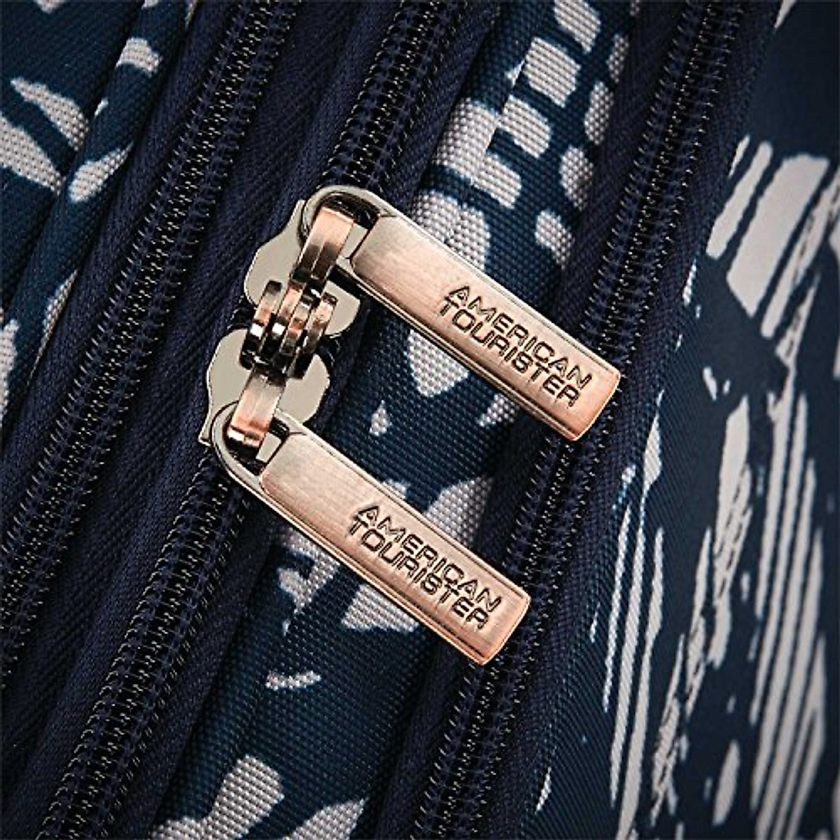 American Tourister Belle Voyage Softside Luggage with Spinner Wheels, Floral Indigo Sand, Checked-Medium 25-Inch