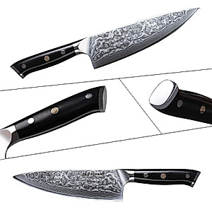 Chef Knife 8 Inch - Classic Damascus Pattern Professional Chef's Knives Japanese VG-10 Steel Kitchen Knives