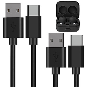Linkidea Charging Cord Compatible with Sony WH-ULT900N LinkBuds LinkBuds S WF-1000XM5 WF-1000XM4 1000XM3 SP900 INZONE Buds Earbuds, USB to USB-C Replacement Power Charger Cable (4ft/120cm 2 Pack)
