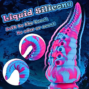 Monster Dildo Tentacle Adult Toy: Big Thick Dildos with Suction Cup for Women, Huge Fantasy Dildo with Octopus-Shape, 8.7” Silicone Giant Dildo