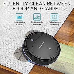 SereneLife Robot Vacuum Cleaner - Self Charging Robo Vacuum Cleaner - 1200pa Suction, Self Path Navigation, 70 Min Run Time - Carpet Hardwood Linoleum Tile PUCRCX70