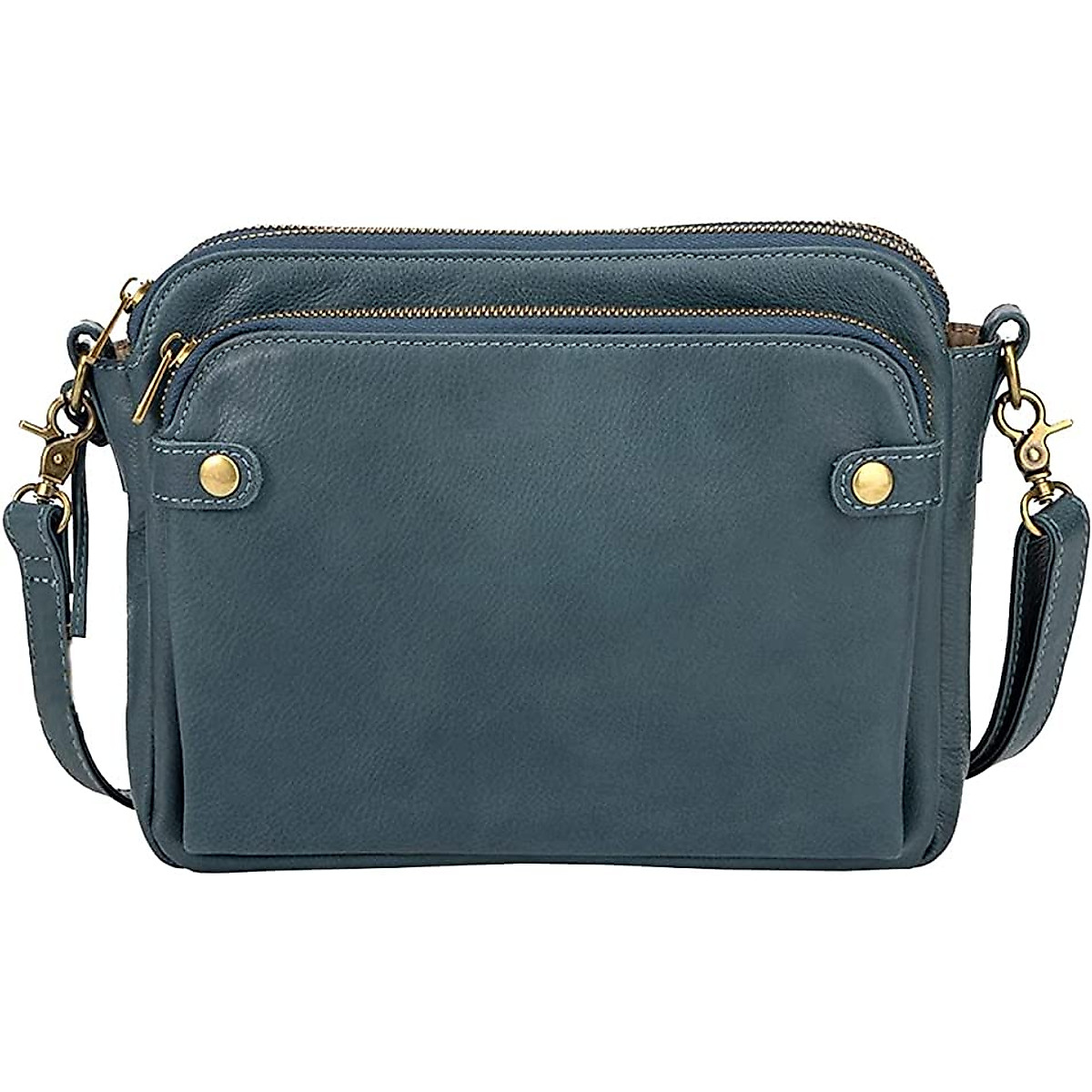 HCPBRS Crossbody Leather Shoulder Bags and Clutches, Women's Crossbody Handbags with Adjustable Strap, Multiple Compartments (Blue)