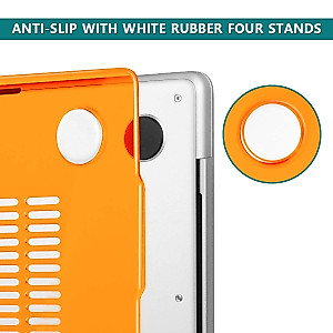 Teryeefi Case Cover for MacBook Air 15 inch [2023 2024 Release], Plastic Hard Shell with Keyboard Cover for MacBook Air 15.3" M2 M3 A2941 A3114 with Touch ID & Liquid Retina Display, Glossy Orange