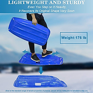 Atalawa Snow Sleds Toboggans, Sledges & Toboggans Heavy Duty Sledge Toboggan Sleigh Sled Plastic Unisex Ski Fun Board, 1 Pack Blue