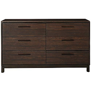 Coaster Home Furnishings Edmonton Dresser with Six Dovetail Drawers Rustic Tobacco and Dark Bronze