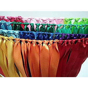 Kingsnow Pastel Rainbow Ribbon Garland 40 inches for Baby Shower, Birthday Party Decoration,Nursery, Rainbow Banner,Photography Prop Banner Backdrop Decor