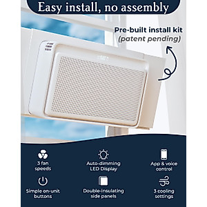 Windmill Air Conditioner: Smart Home AC - Easy to Install - Quiet - Energy Star Efficient - Side Insulation - Auto-Dimming LED Display - App and Voice-Enabled - 8,300 BTU