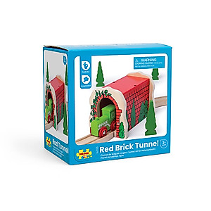 Bigjigs Rail Red Brick Tunnel, Wooden Toys, Train Set, Train Tunnel, Wooden Train Track Accessories, Bigjigs Accessories, Train Toys, Train Tunnel for Kids