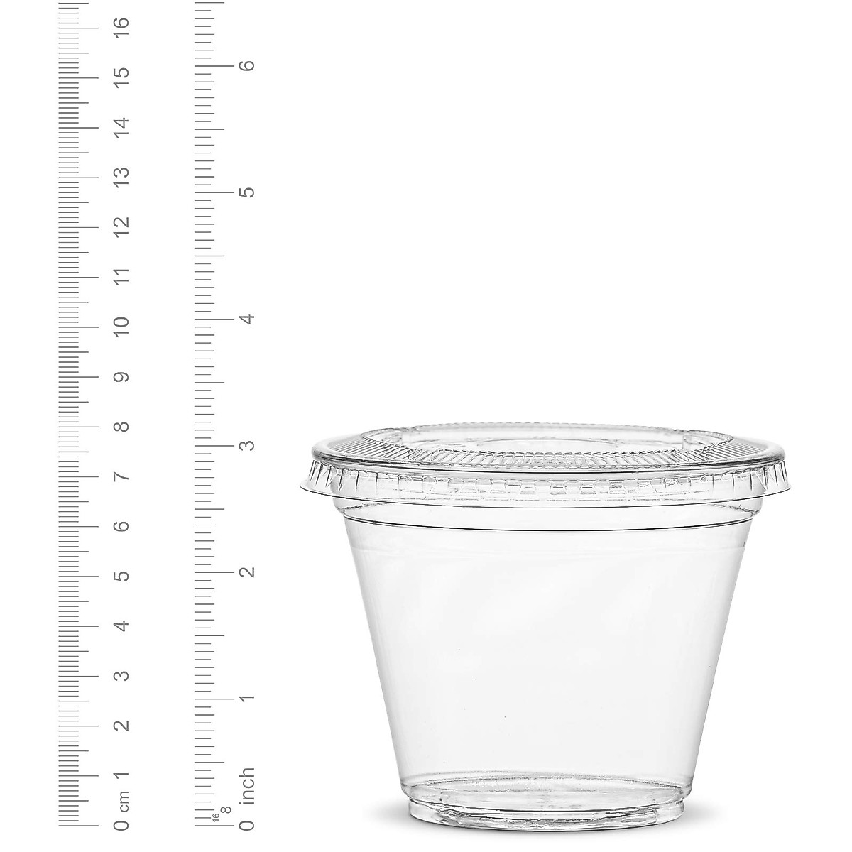 Comfy Package [9 oz. - 100 Sets] Clear Plastic Cups With Flat Lids