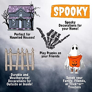 Posable Life Size Human Skeleton Family Set of 2 -Adult (5' 2")& Children (2')-Halloween Prop Indoor Outdoor Decorations w Bones- Fun & Educational Science Classroom
